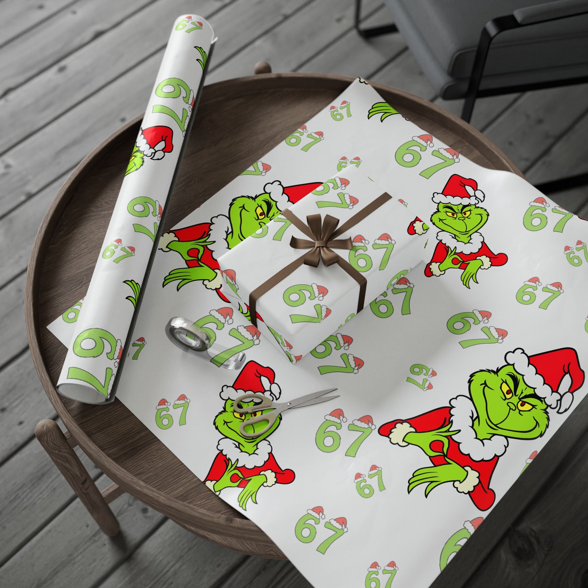 Grinch Christmas Wrapping Paper Roll — Festive Holiday Gift Wrap ...